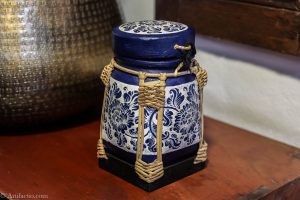 Small Beautiful blue floral design Thai rice box hand made • Artifactio